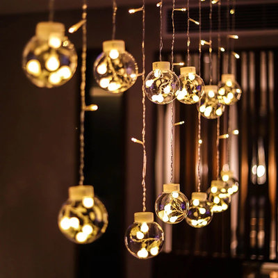LED Wishing Ball Curtain String Lights Fairy Garland Lights Window Bedroom Wedding New Year Christmas Festival Decoratio
