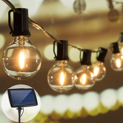 G40 LED Clear Globe Bulbs Solar Led String Fairy Light Outdoor Solar Globe Fairy Light Wedding Garland Lamp