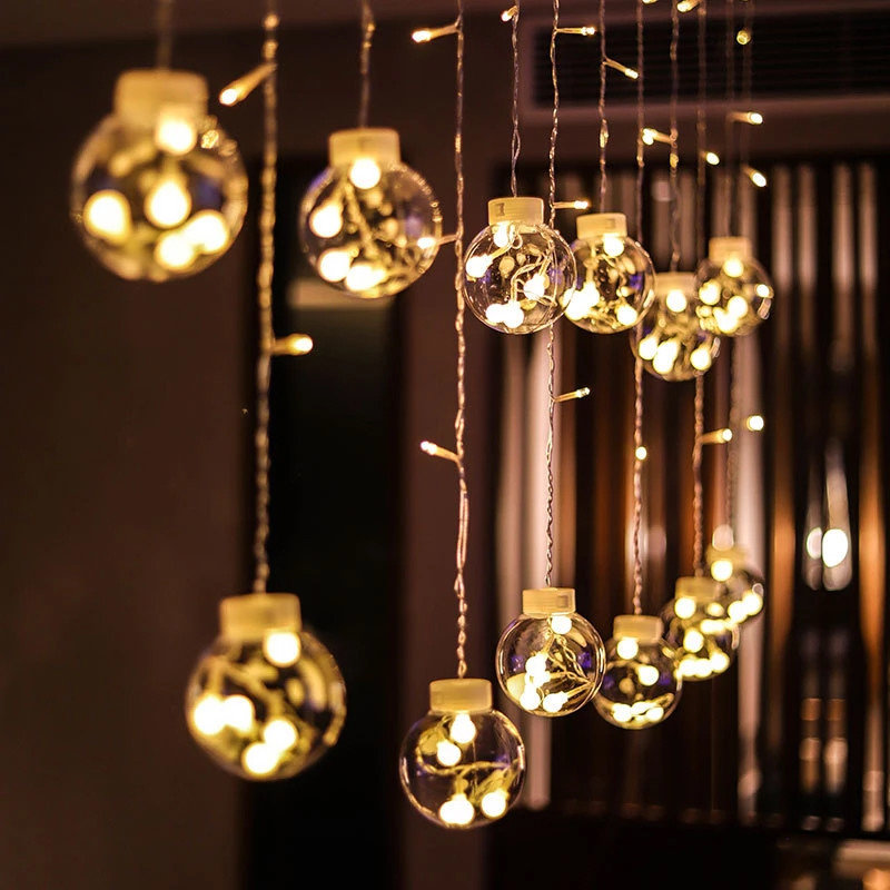 LED Wishing Ball Curtain String Lights Fairy Garland Lights Window Bedroom Wedding New Year Christmas Festival Decoratio